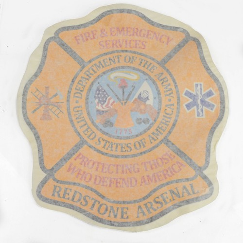 Department of Army Redstone Arsenal Fire Dept. Emergency Large Decal | eBay