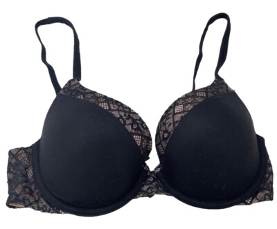 Victoria's Secret 32D bra black lace padded underwire push up Perfect ...