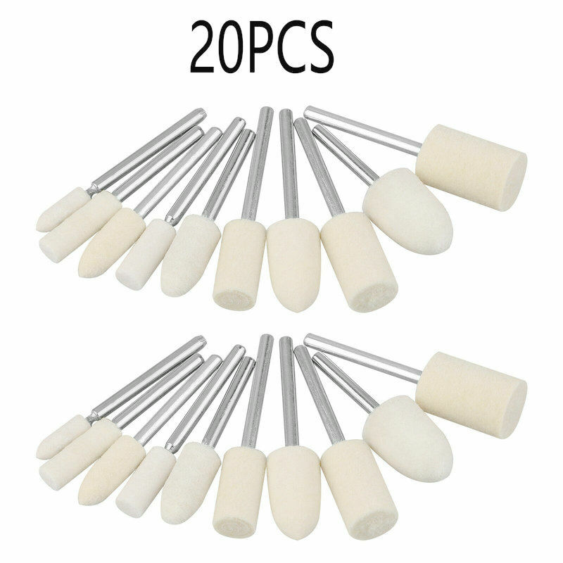 20 Pcs Wool Felt Polishing Bits Buffing Pad Rotary Tool Accessories For ...