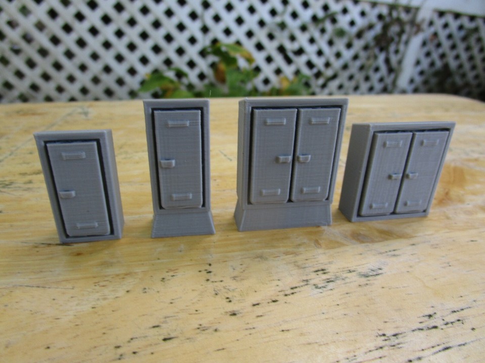 (4) " O " SCALE TRACK-SIDE ELECTRICAL BOX'S / L@@K 3D PRINTED 1/48 1:48 ...