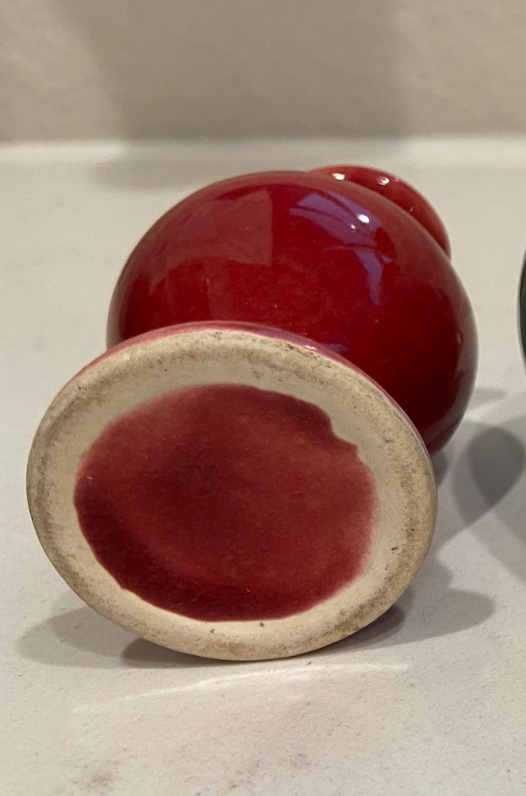 Vintage SHAWNEE POTTERY Miniature Pitchers - lot of 3 - burgundy, green ...