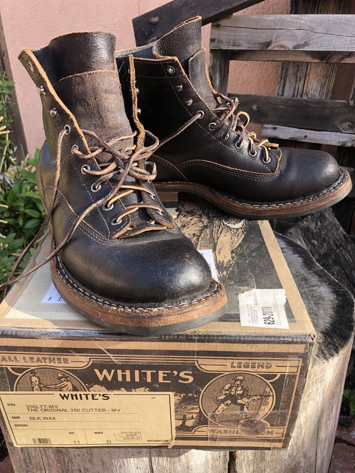 Whites Original 350 Cutter LTT Black Waxed Flesh Boots 11 D Great ...