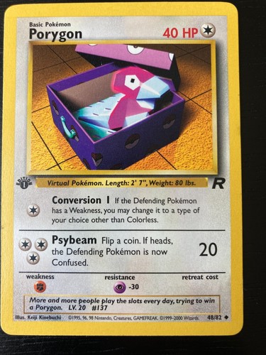 Pokémon Team Rocket Non-Holo 1st Edition Porygon 48/82 Excellent ...