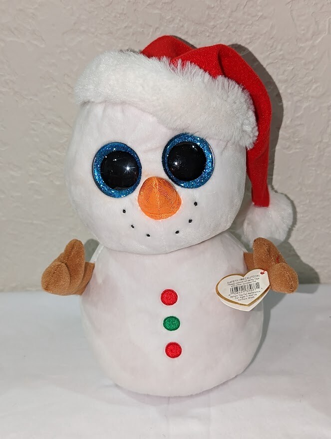 Beanie Boos TY "Scoop The Snowman" 9" Tall With Santa Hat '2016 | eBay