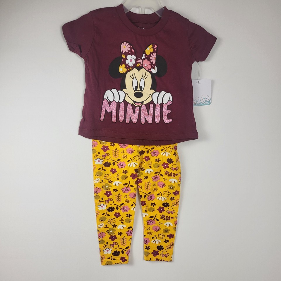 4 12 Months Girls 2-3 Pc Outfits Disney Minnie Mouse Princess Mermaid ...