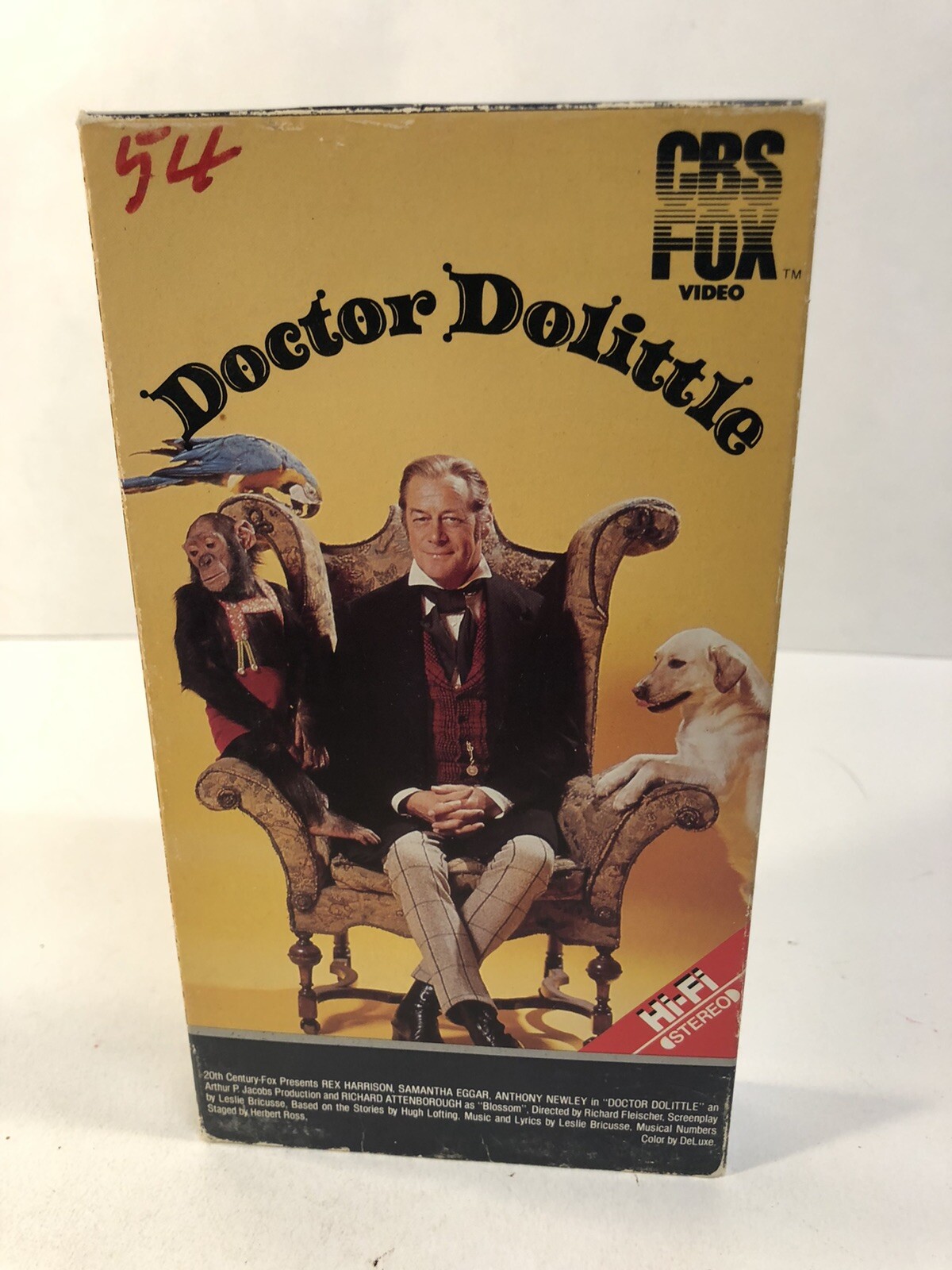 Original Version DOCTOR DOLITTLE VHS 1967 1984 CBS FOX Video Rare Rex ...