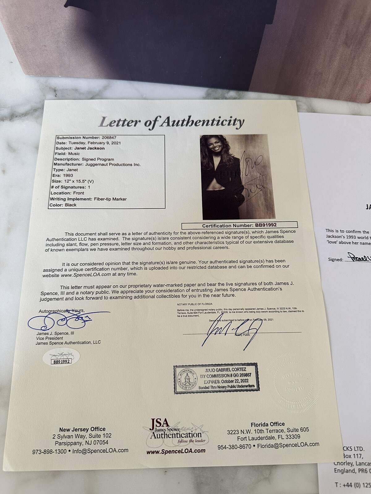 Janet Jackson Autographed World Tour Programme JSA | eBay