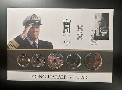 NORWAY 2007 Coin Set King Harald 70 Years - 5 Coins | eBay