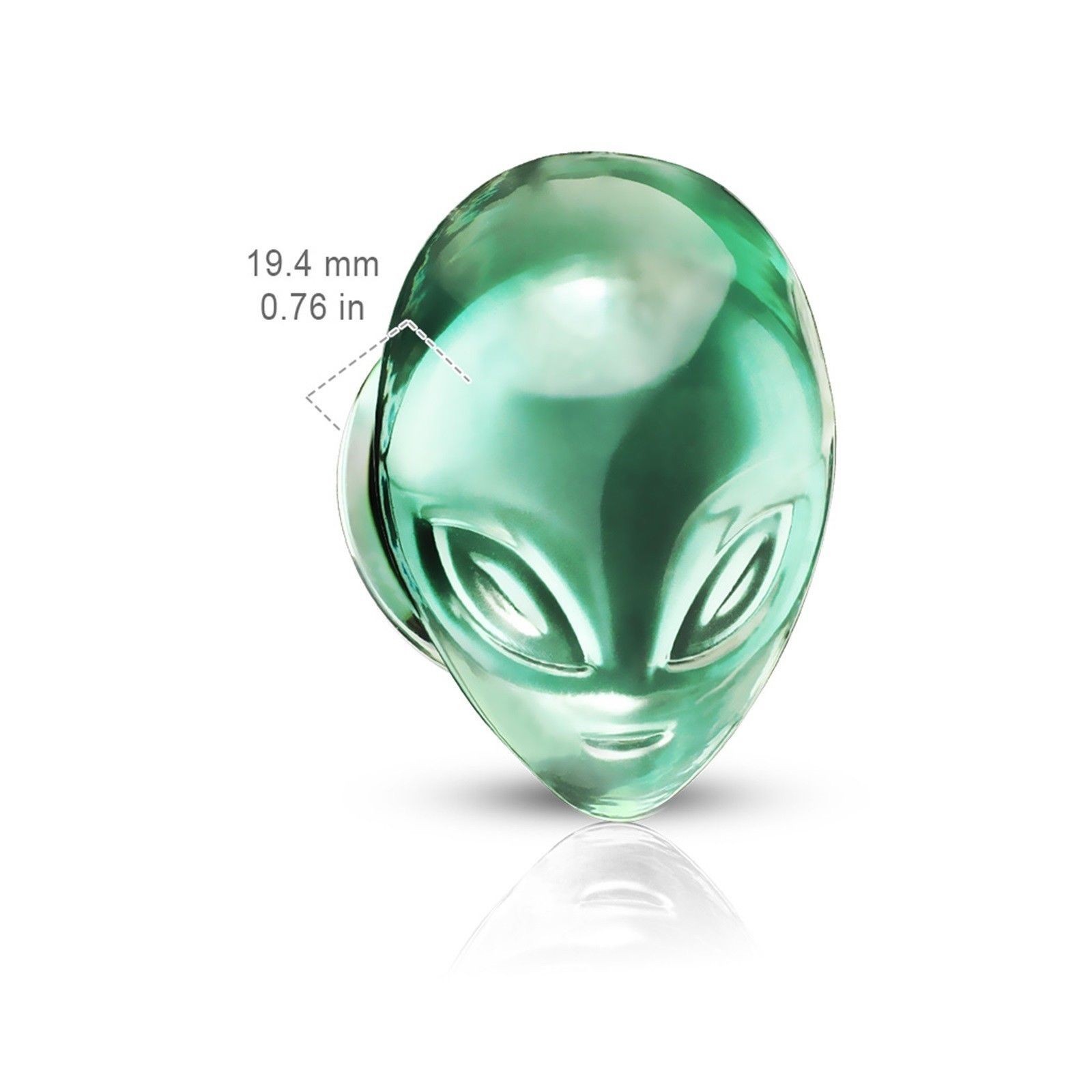 PAIR-Pyrex Glass Green Alien Saddle Flare Ear Plugs 16mm/5/8" Gauge | eBay