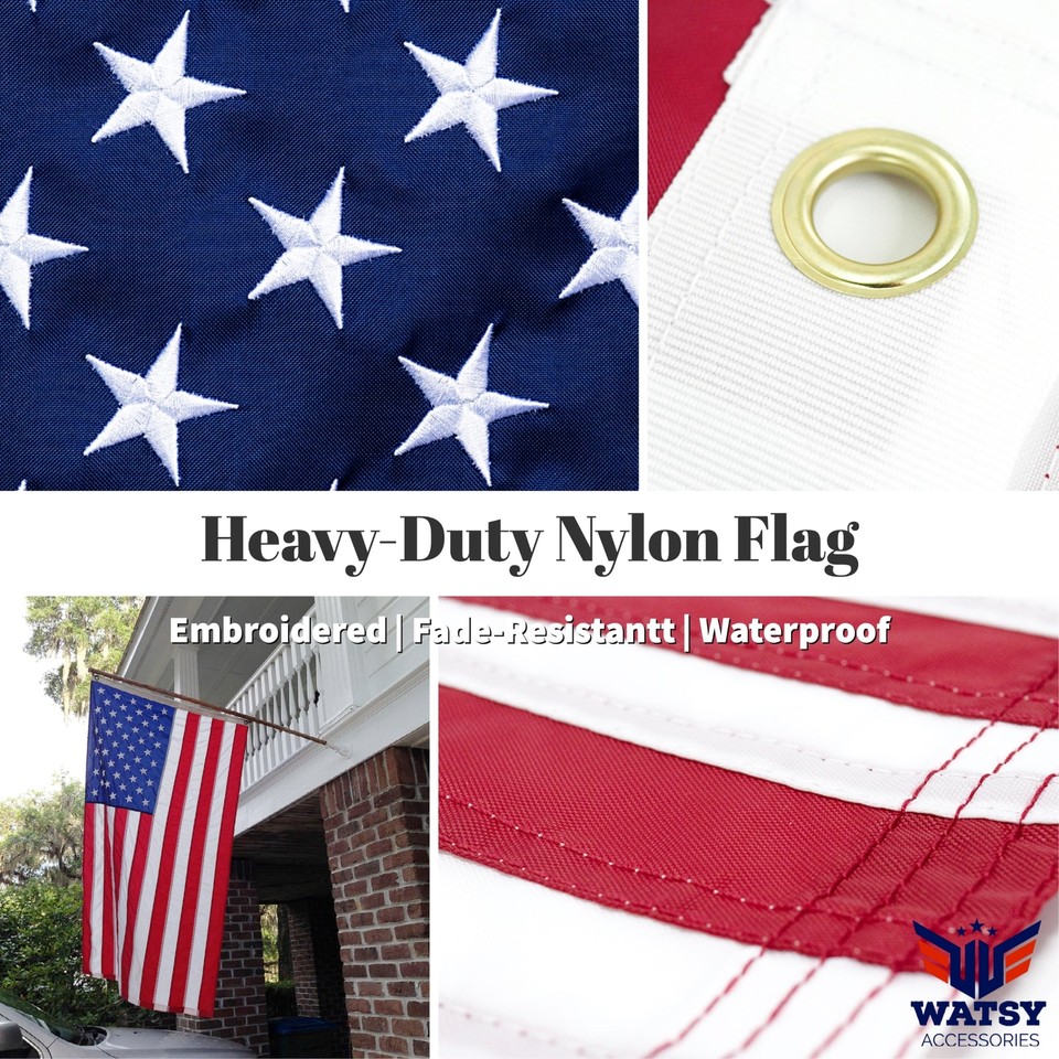 USA American Flag 6' x 10' Feet Embroidered Outdoor Heavy Duty Flags ...