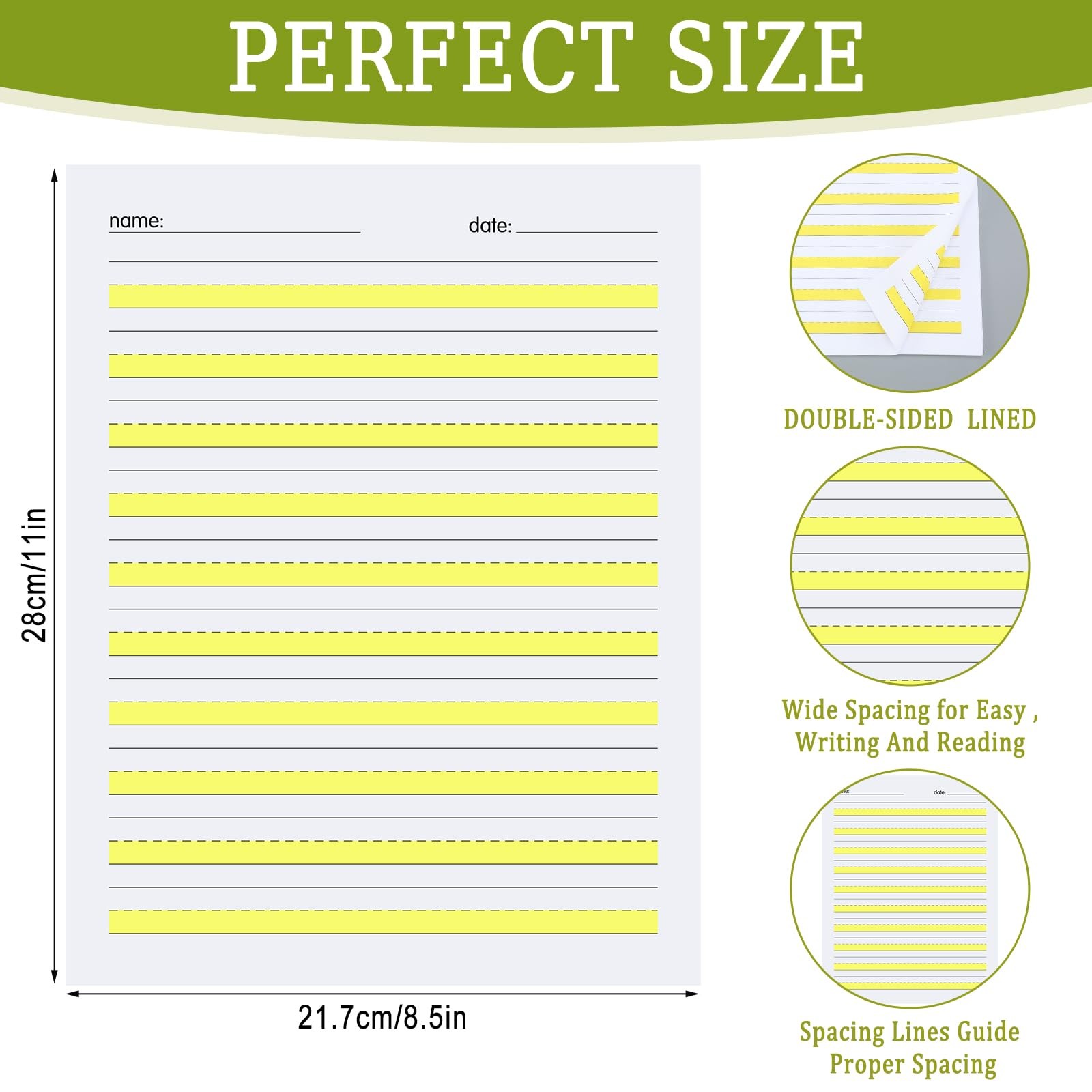 400 Sheets Write Beginner Paper Level 2 Highlighted Paper Writing Paper ...