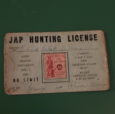 Rare WW2 Anti Japanese Propaganda Jap Hunting License WWII Memorabilia ...