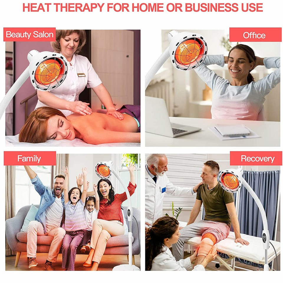 275W Infrared Therapy Heat Lamp Health Body Pain Relief Physiotherapy ...