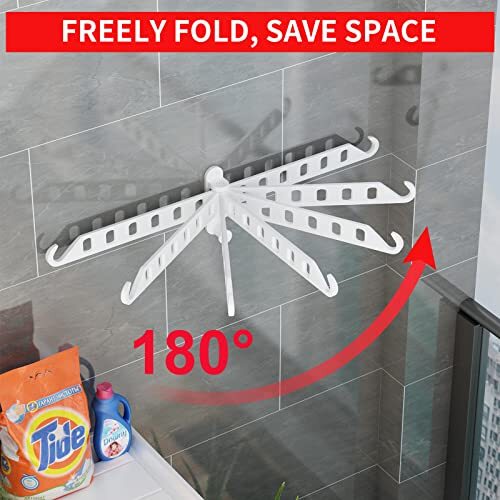 Retractable Folding Wall Clothes Hanger Collapsible Laundry Hanging ...