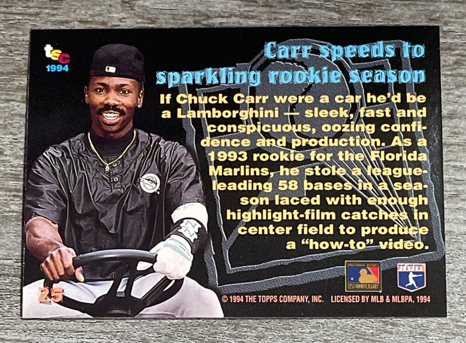 Chuck Carr 1994 Topps Stadium Club Members Only Marlins #25 *K881* | eBay