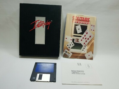 Solitaire for Windows PC IBM Windows 3.1 Interplay 1992 RARE HARD DISK ...