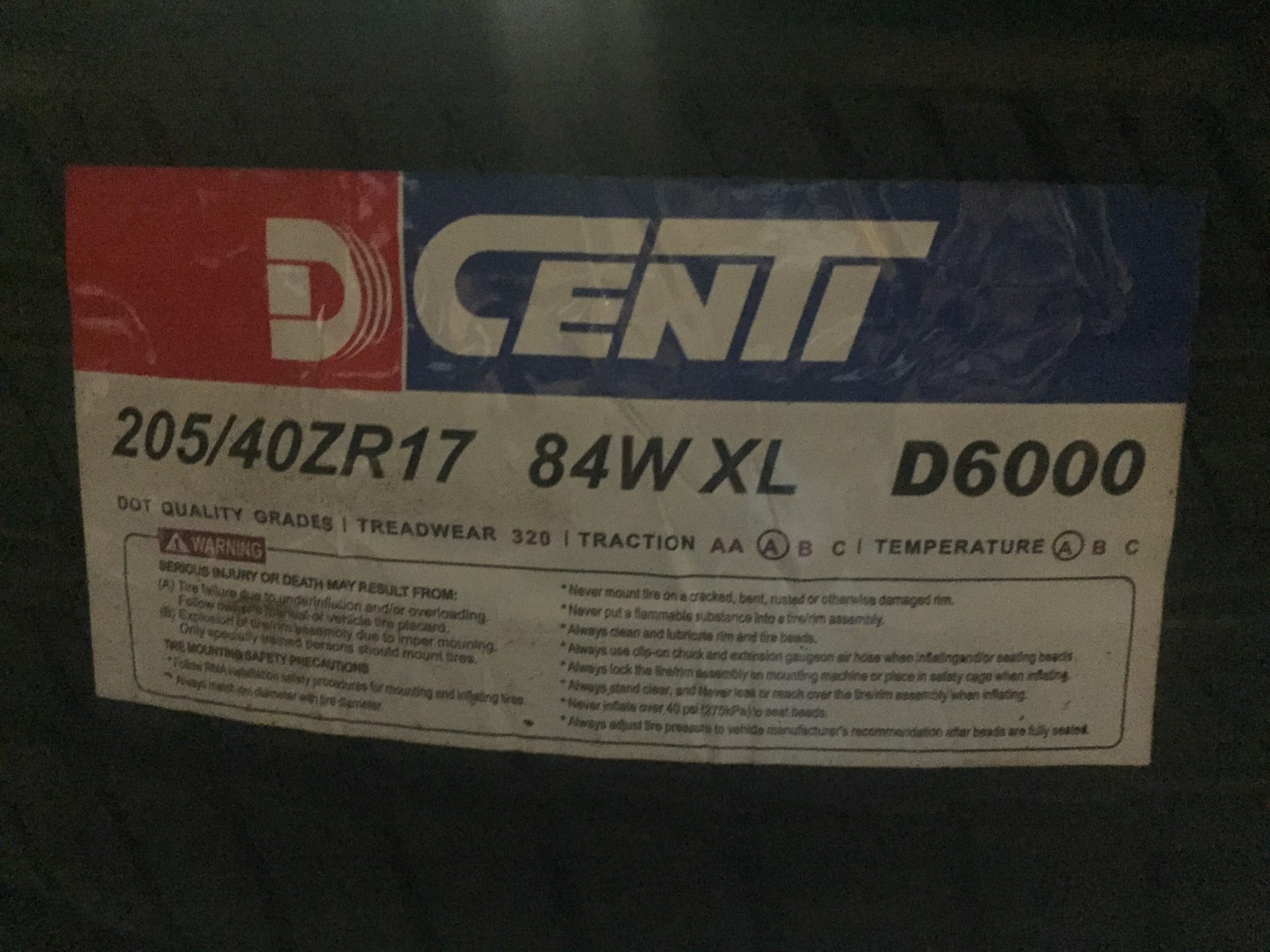 Dcenti D6000 205/40R17 82W Performance 4 New Tires 205 40 17 | eBay