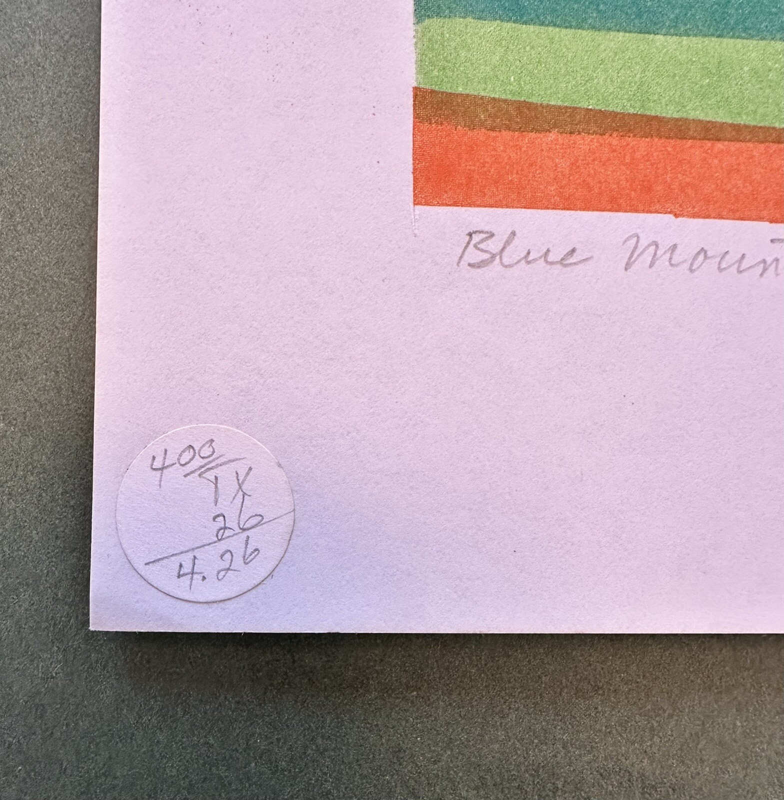 Carol Kessler SILKSCREEN Print “Blue Mountan II” 1973 Signed, Artist ...