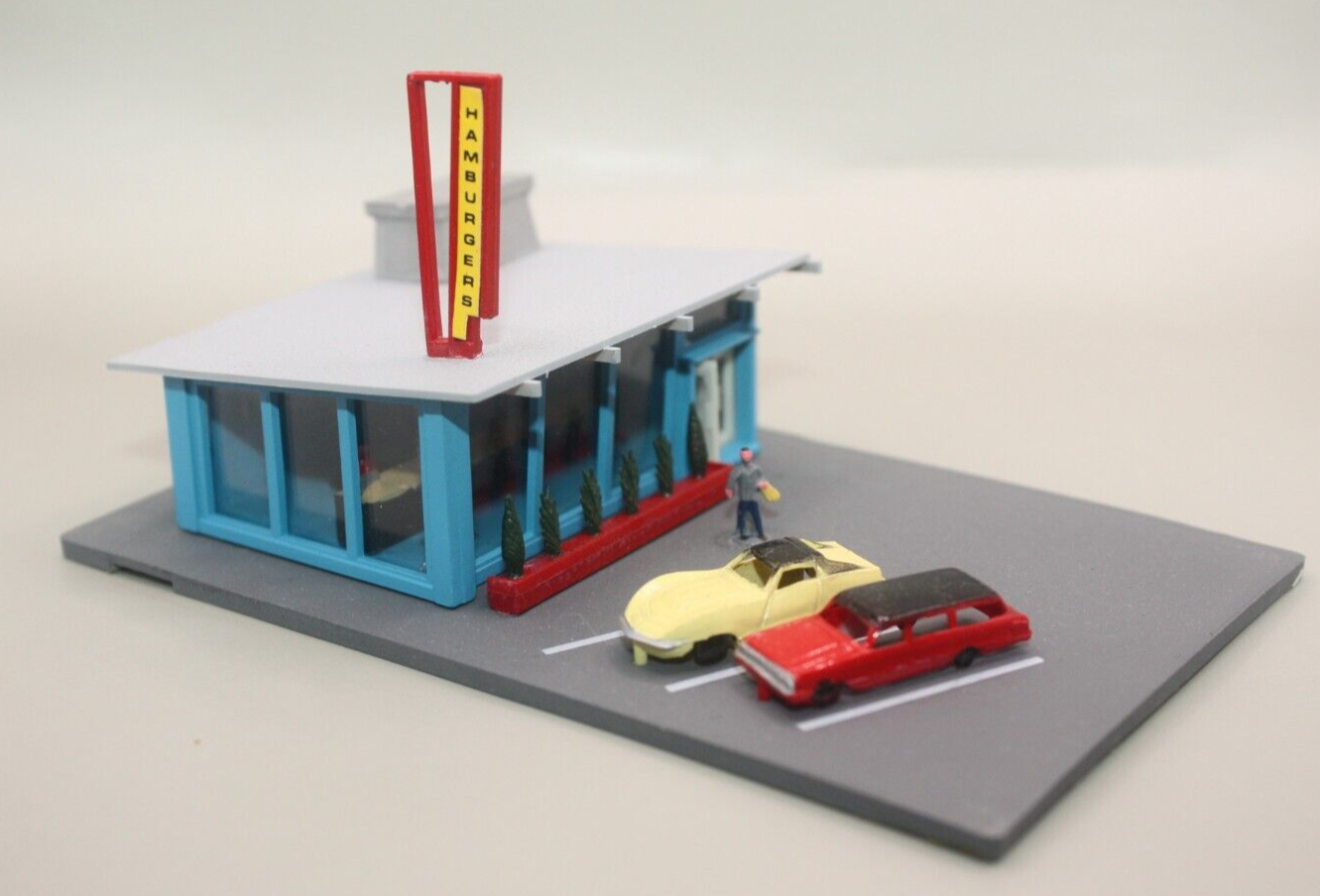 Bachmann N Scale Drive In Hamburger Stand 55-7209 | eBay