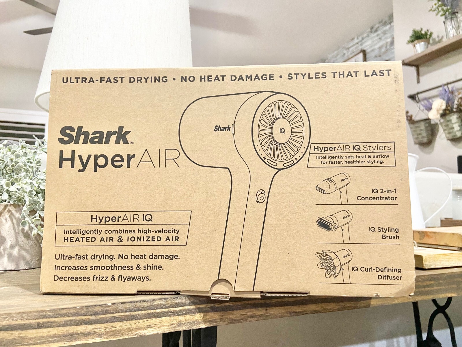 Shark HD120BRN Blow Dryer HyperAIR Fast-Drying with IQ 2-in-1 Concentrator, Styl | eBay