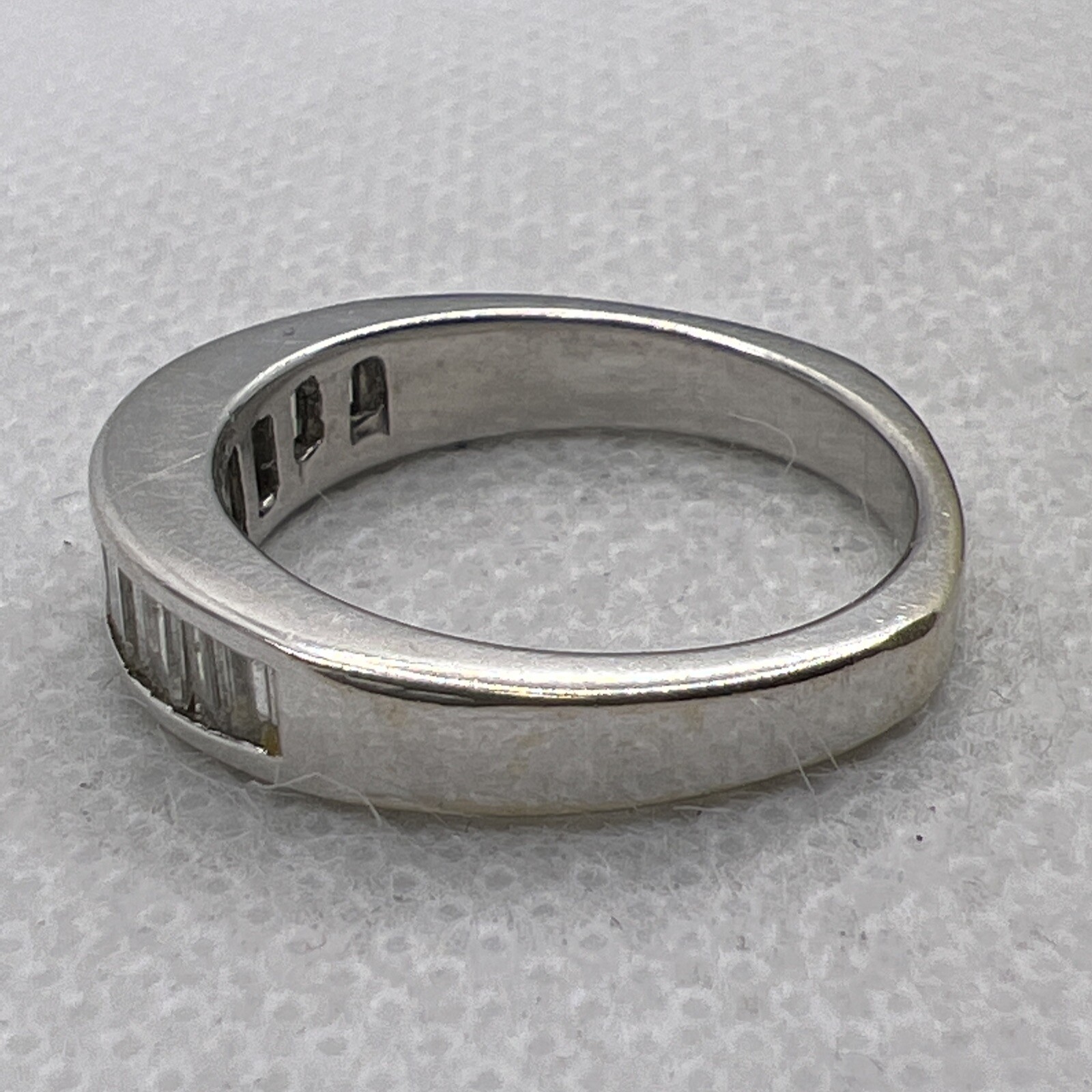 14K White Gold Channel Set 1.00CT Diamond (SI,F) Wedding Band Ring 4.7g ...