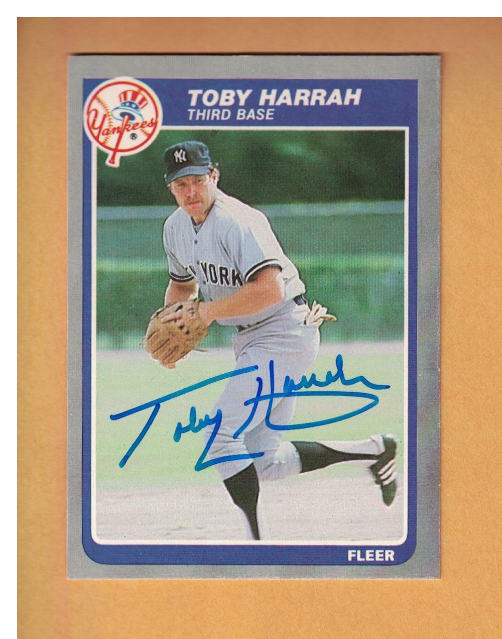TOBY HARRAH AUTOGRAPHED 1985 FLEER BASEBALL CARD SIGNED NEW YORK ...