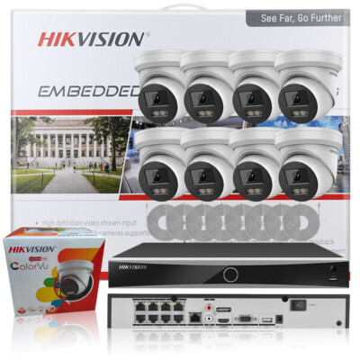 Hikvision 4K 8CH 8MP ColorVu Smart &IR IP Camera System Two Way Audio ...