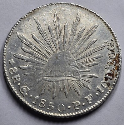 MEXICO 8 REALES SILVER COIN 1850 EAGLE | eBay