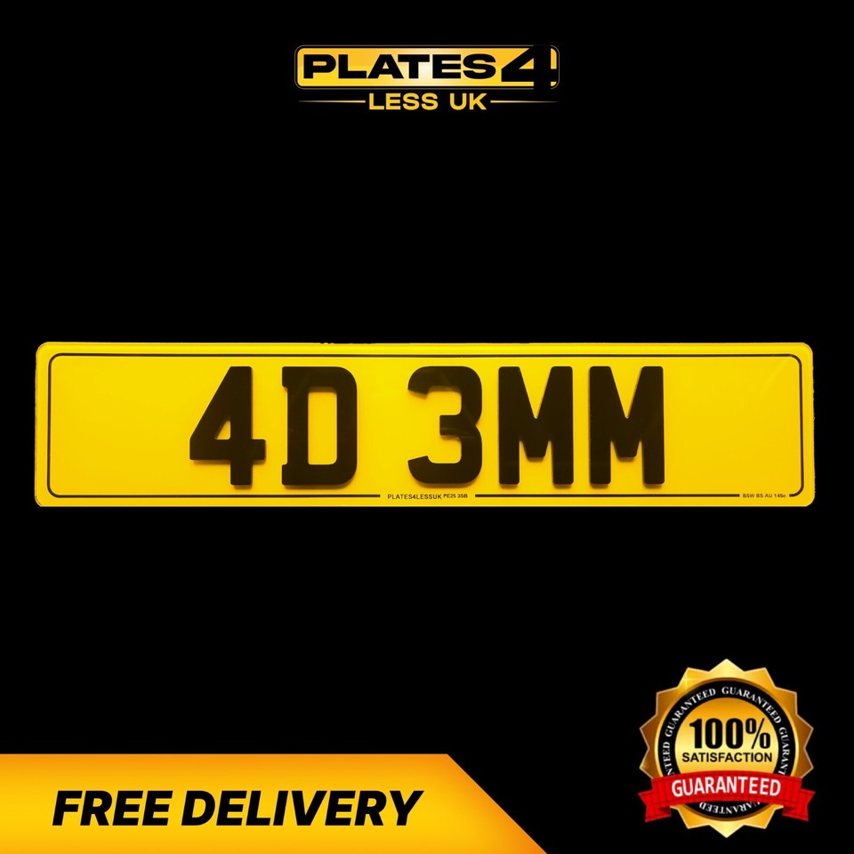 Standard UK Number Plates MOT & Road Legal | 2D, 3D Gel, 4D, Obsidian ...