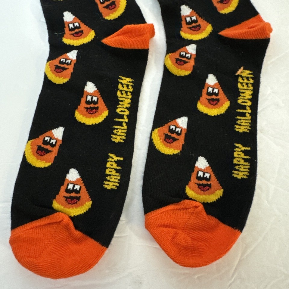 Happy Halloween Socks Smiling Candy Corn | eBay