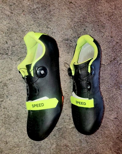 SPEED BRAND BLACK GREEN CYCLING SHOES W/ ARC1 SPD LOOK DELTA CLEATS 46 ...
