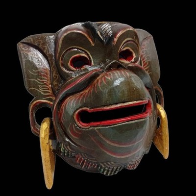 Barong Monkey Balinese Brown Hand Carved Wood Bali Mask Indonesia Wall ...