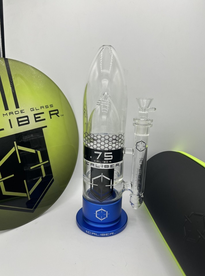 NEW BLUE Glass Water Pipe Hookah Bong USA Made 13" .75 Caliber Twin ...