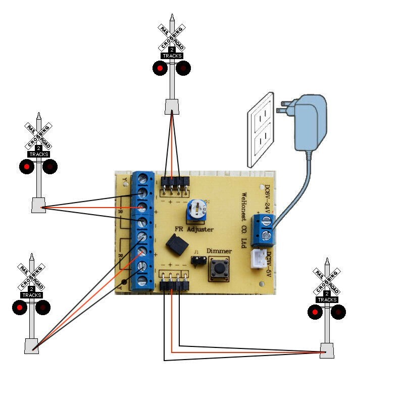1 x circuit board flasher for grade crossing signals blink alternately ...
