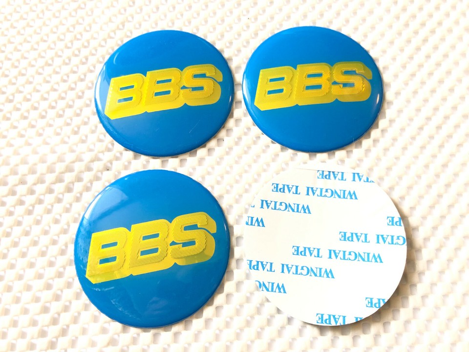 4x Stickers Caps 65mm For BBS Wheel Cap Centre Emblem Sticker Blue/Gold ...