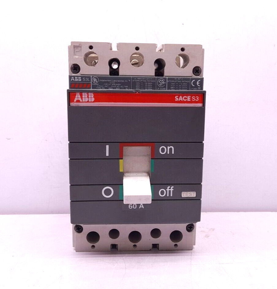 ABB Sace S3 S3L 3 Pole Circuit Breaker 60A | eBay