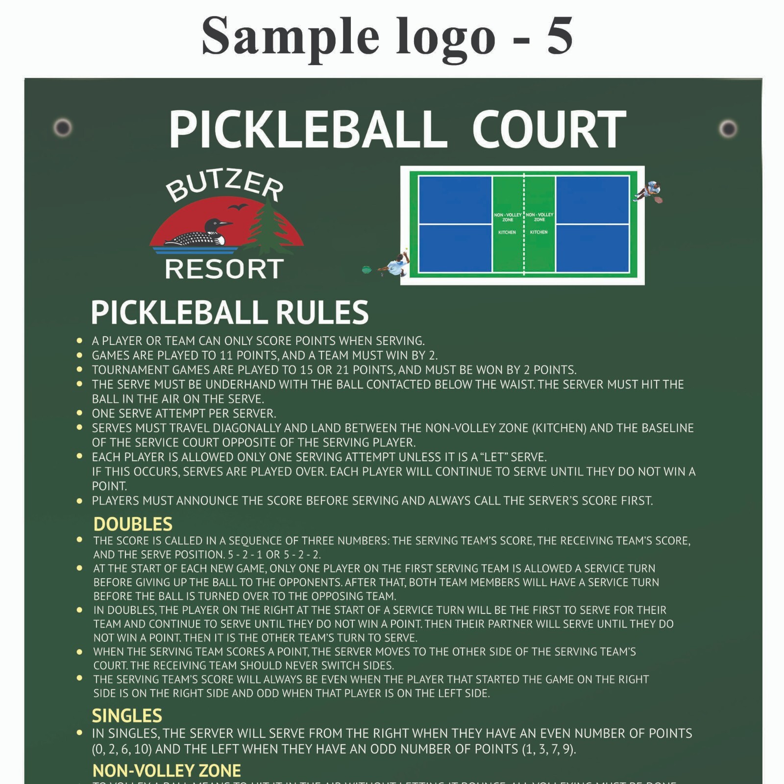 2025 updated Pickle Ball Rules Sign 36"x46" Digital, Plastic PVC, or ...