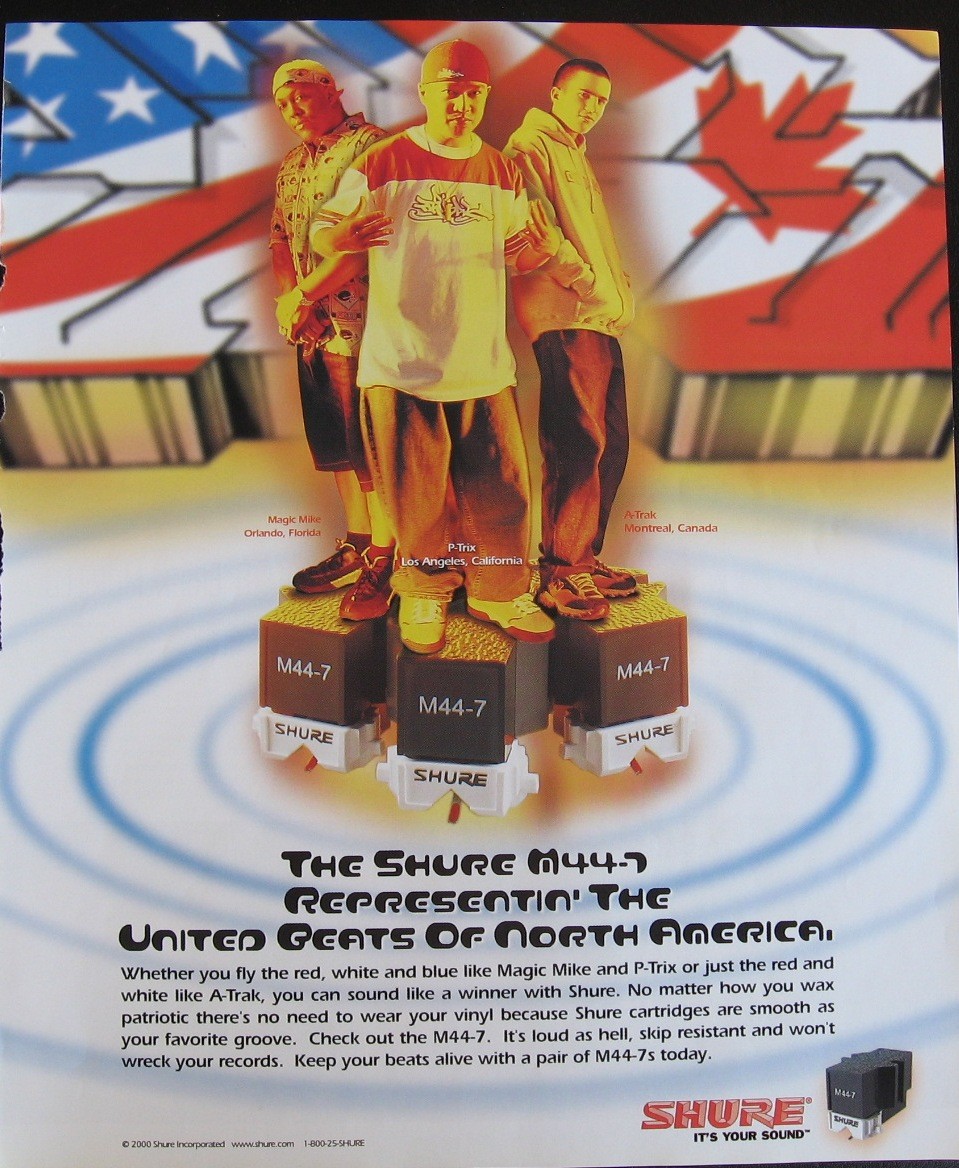 A-trak P-Trix Magic Mike Shure M44-7 print ad cut from a 2001 Magazine ...