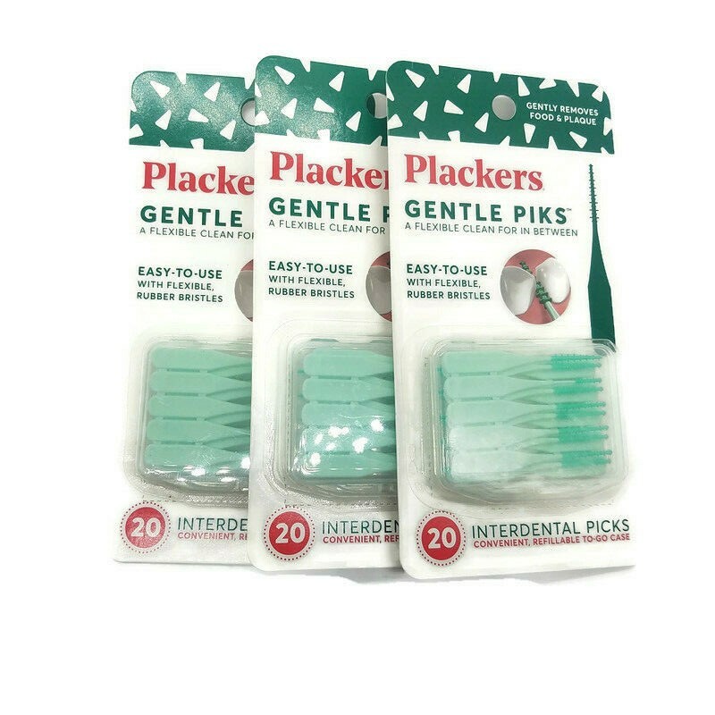 Plackers Gentle Piks Interdental Picks w/ Travel Case Lot of 3 Free ...