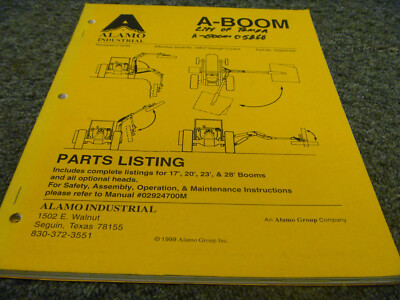 Alamo A Boom Mower 17" 20" 23" 28" Parts Catalog Manual SN 04837- xz | eBay