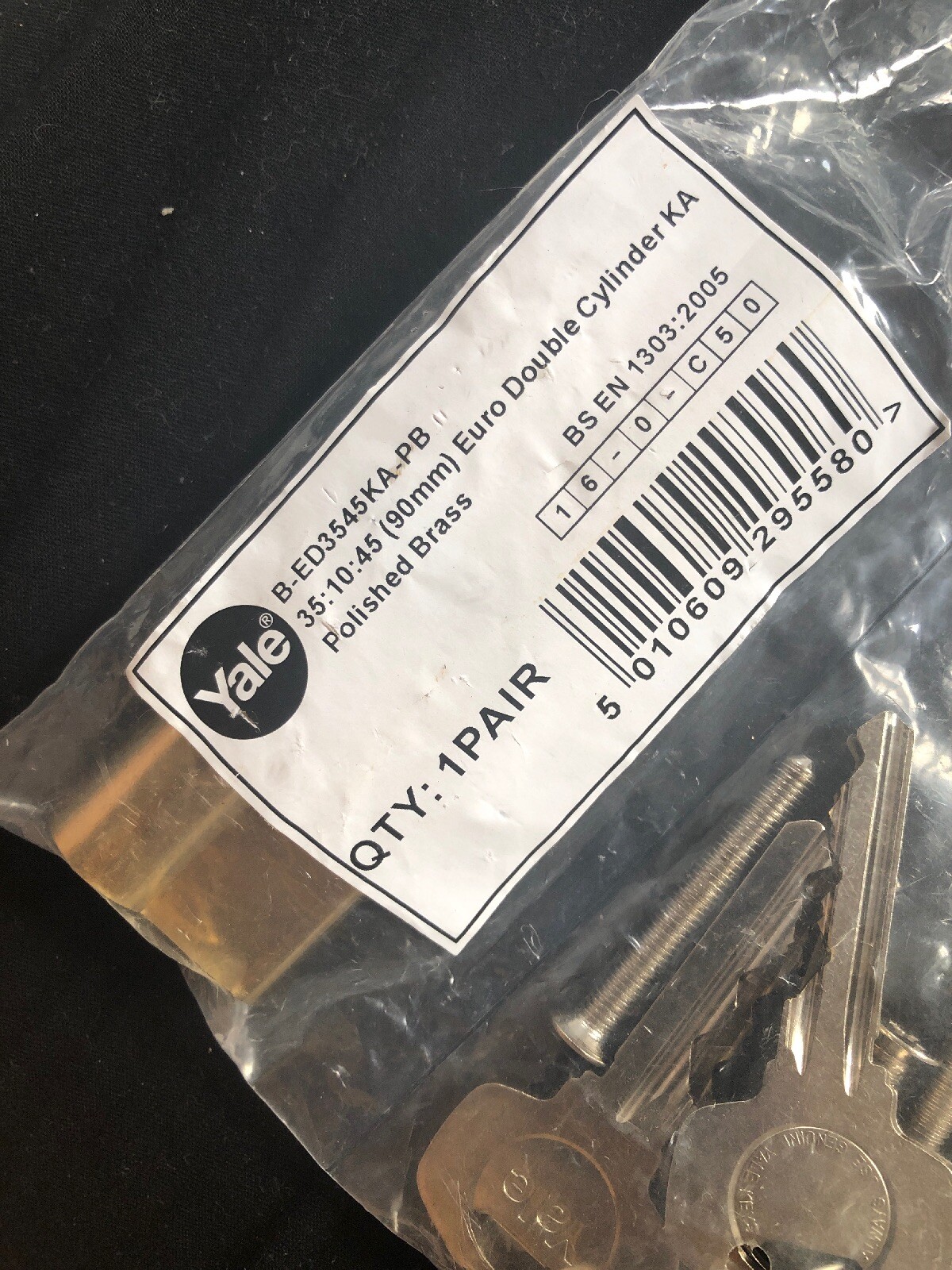 YALE Keyed Alike Euro Cylinder Lock UPVC BRASS (GOLD) Door Barrel Pair ...