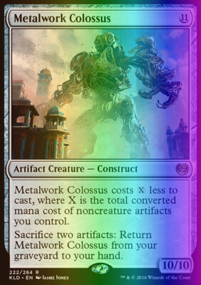 MTG Magic the Gathering Metalwork Colossus (222/291) Kaladesh LP FOIL ...
