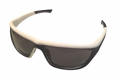 Umbro Mens Sunglass Black / White, Solid Smoke Lens Plastic Sport Wrap ...