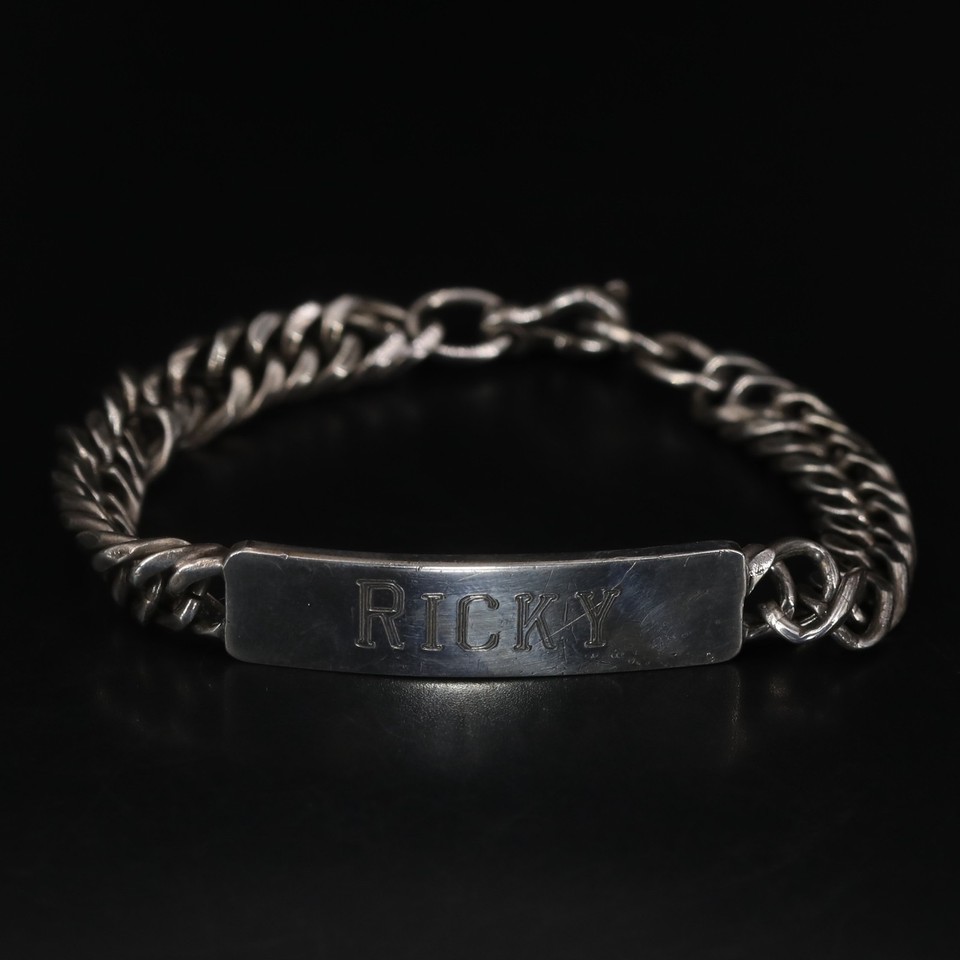 VTG Sterling Silver - KALBE WWII Engraved "Ricky" ID Name Tag 8 ...