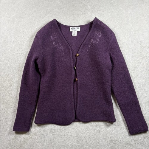 Vintage Women's Size P Pendleton Purple Button Cardigan 100% Wool ...