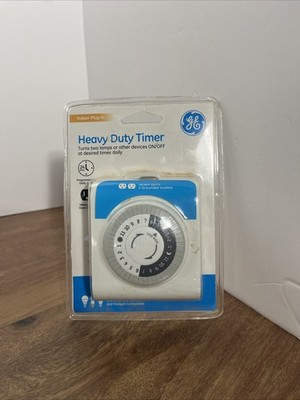 GE 24-Hour Heavy Duty Indoor Plug-in Mechanical Timer, 2 Grounded ...