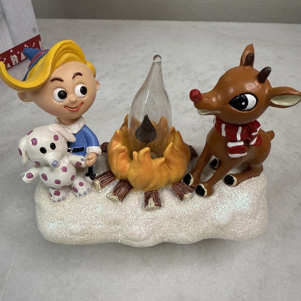 Rudolph The Red Nosed Reindeer & Hermey Campfire Flickering Night Light ...