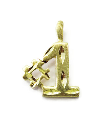 14K Yellow Gold Number # 1 Charm Necklace Pendant ~ 0.7g | eBay