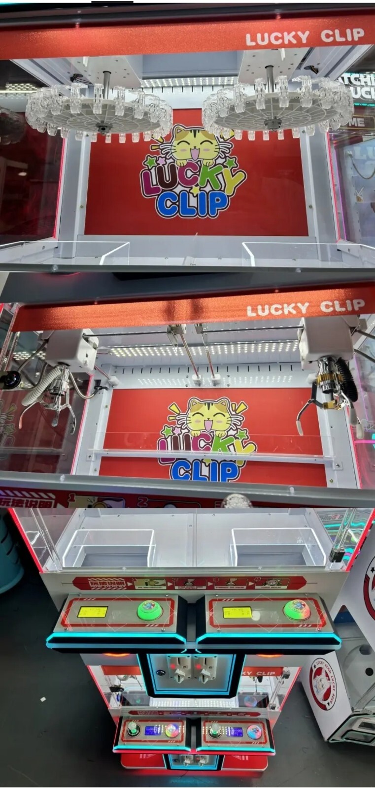 Rotating Spinning 25 Clip Prize Skill Redemption Claw Machine Arcade ...