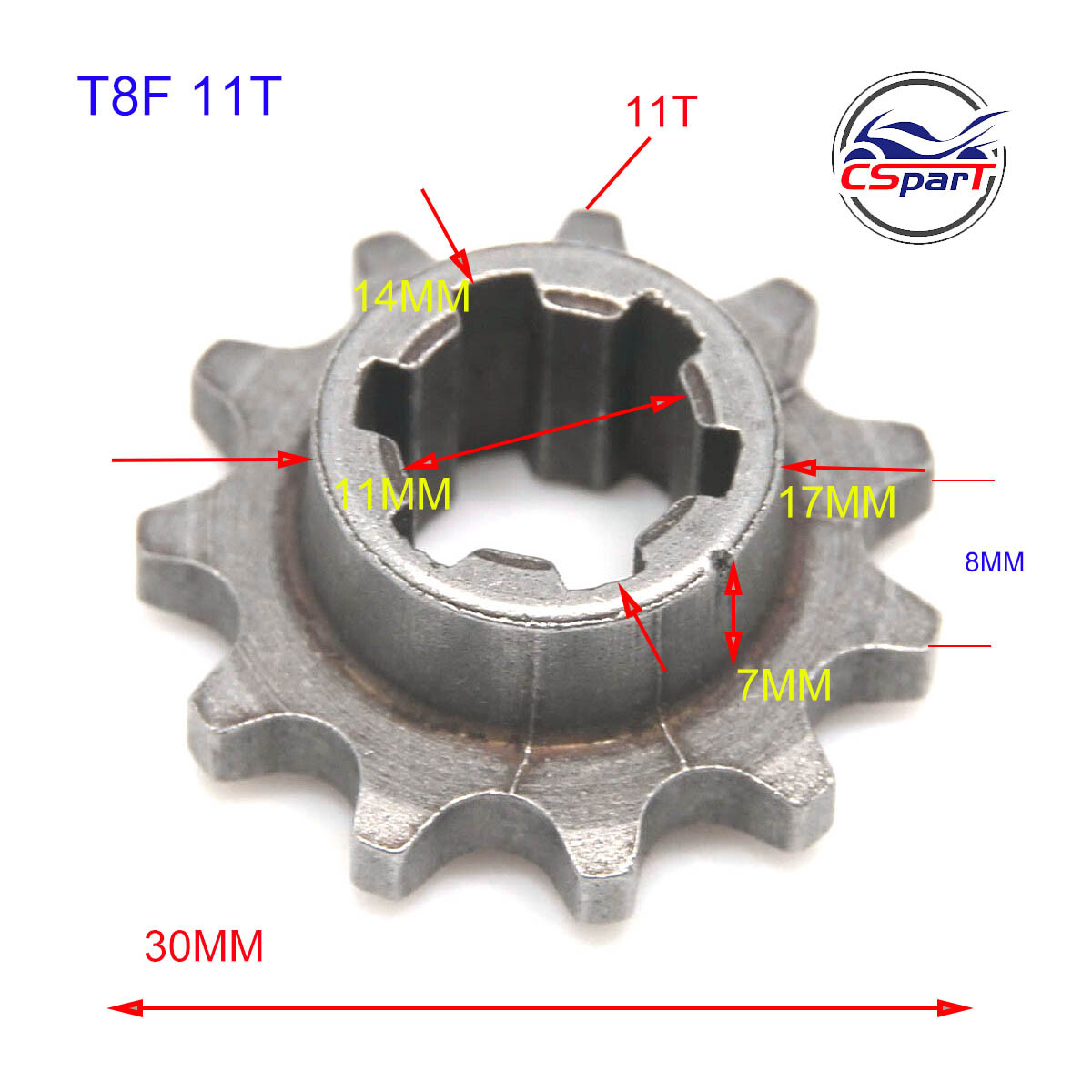 T8F 25H Front Sprocket for 2 Stroke 47cc 49cc Mini Moto Pocket ATV Dirt ...